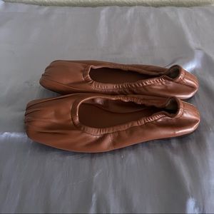 Frame Denim | Shoes | Frame Le Micah Ruched Brown Ballet Flat Shoes 75 ...